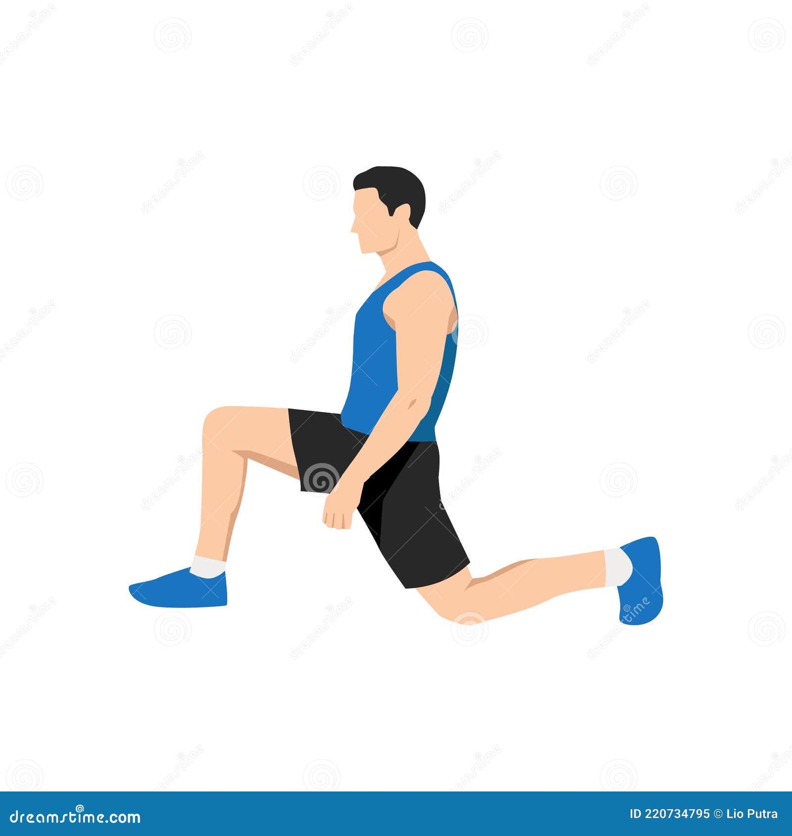 Man Doing Half Kneeling Hip Flexor Stretch Exercise. Stock Illustration ... Man Doing Half Kneeling Hip Flexor Stretch Exercise. Stock Illustration ...