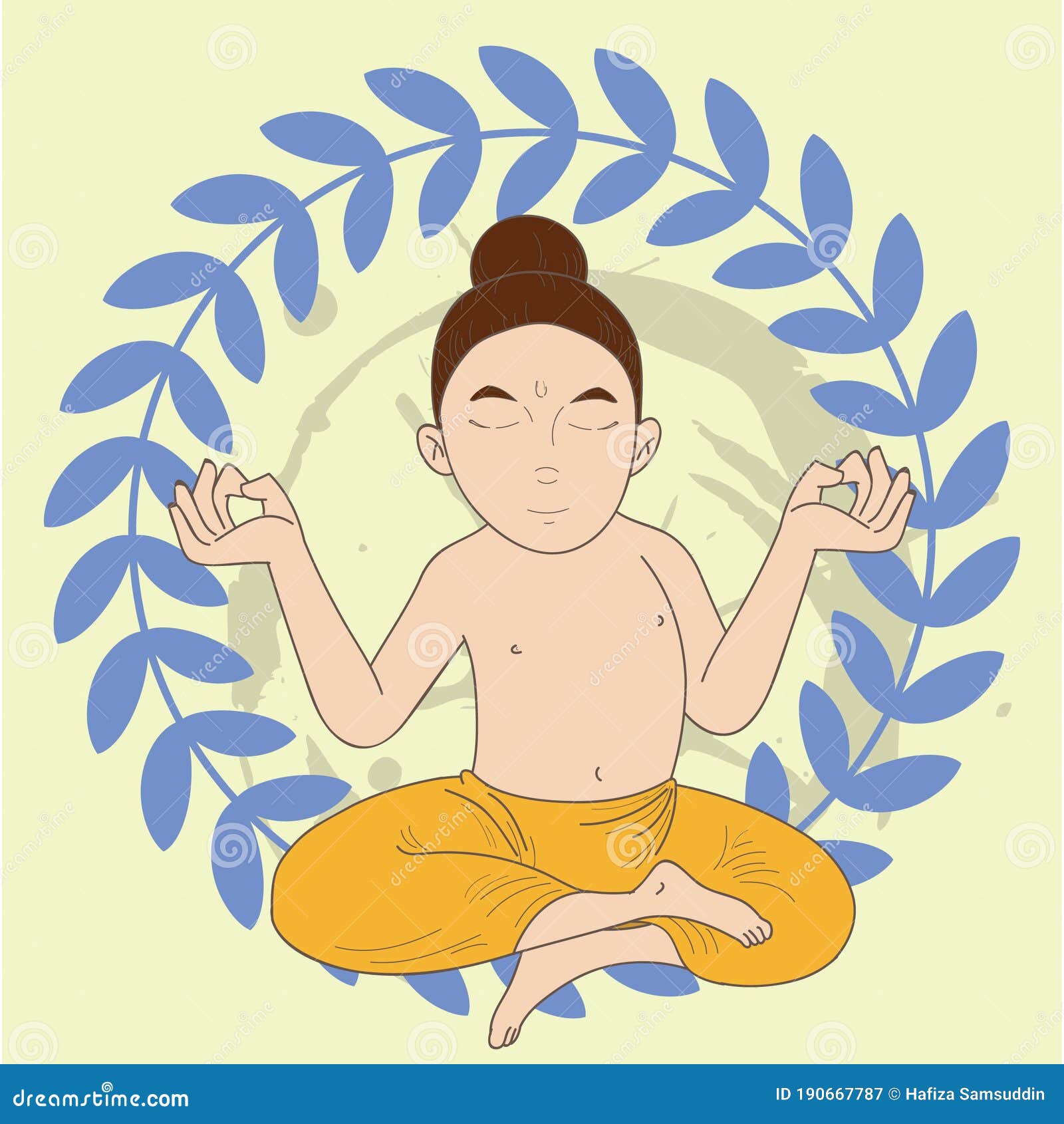 Half Lotus Pose. Vector Illustration Decorative Design | CartoonDealer ...