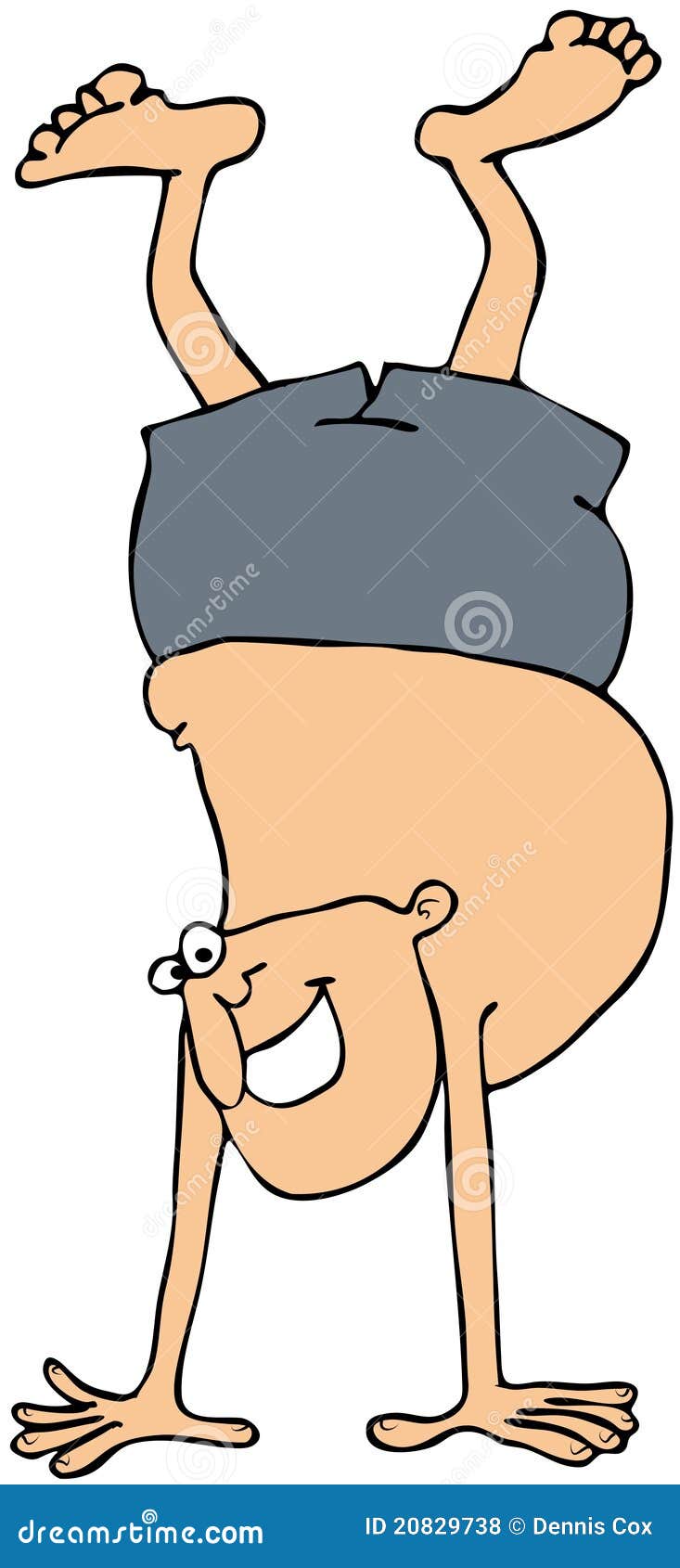Man Doing a Handstand stock illustration. Illustration of cartoon ...