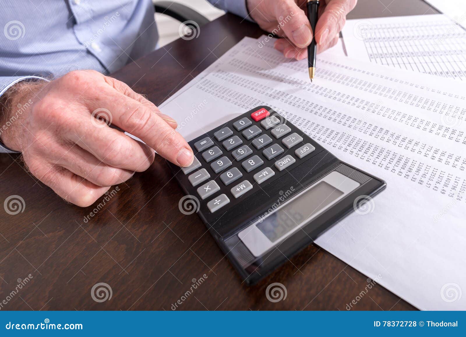 Man doing his accounting stock photo. Image of document - 78372728
