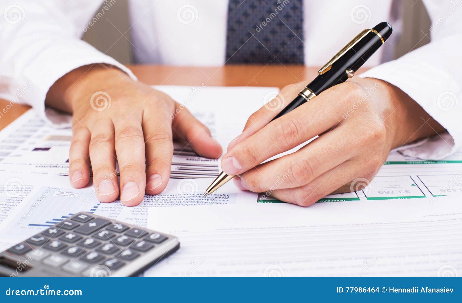Man Doing His Accounting, Financial Adviser Working Stock Photo - Image ...