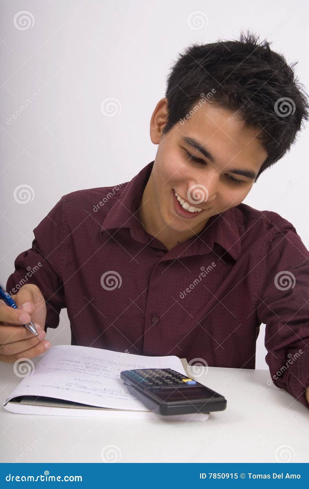 Man doing his homework stock image. Image of handsome - 7850915