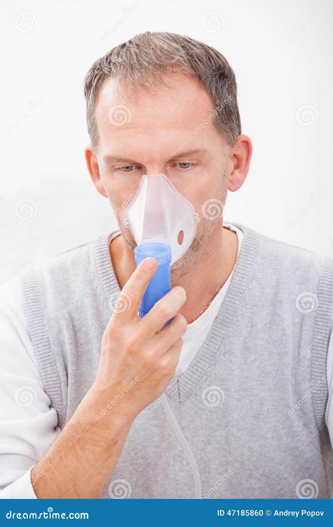 Man doing inhalation stock photo. Image of disease, inhale - 47185860