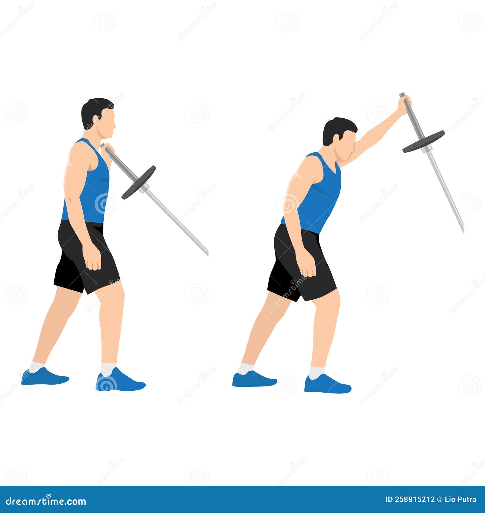 Landmine Row Exercise Strength Workout Vector Illustration Silhouette ...