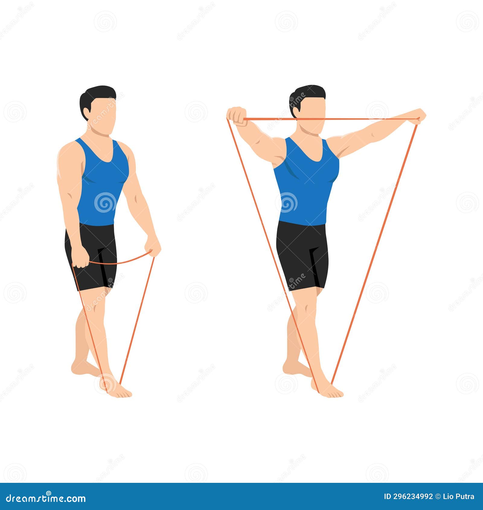 Man Doing Lateral Raises with Resistance Band Exercise Stock ...