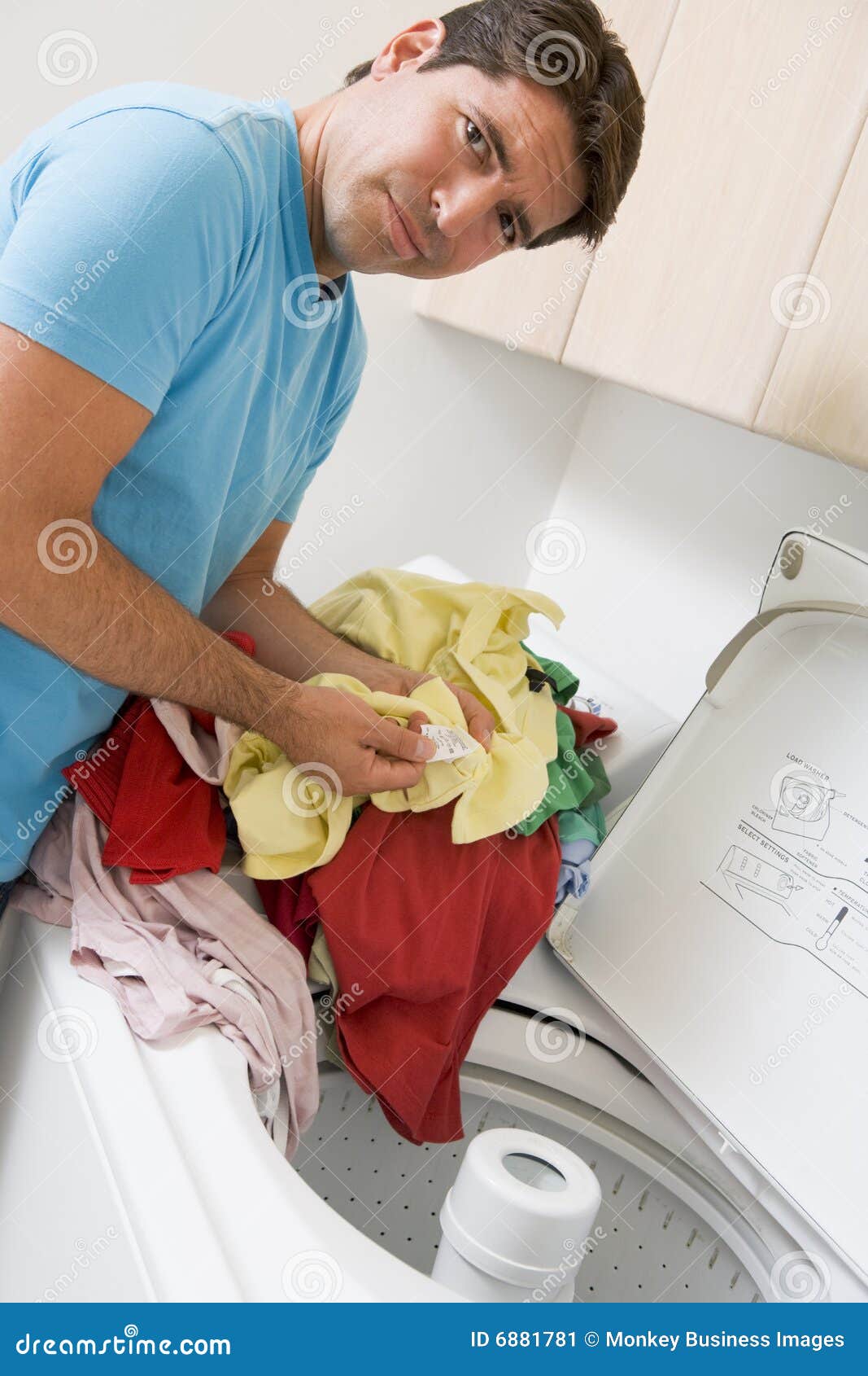 Man Doing Laundry stock image. Image of room, color, machine - 6881781
