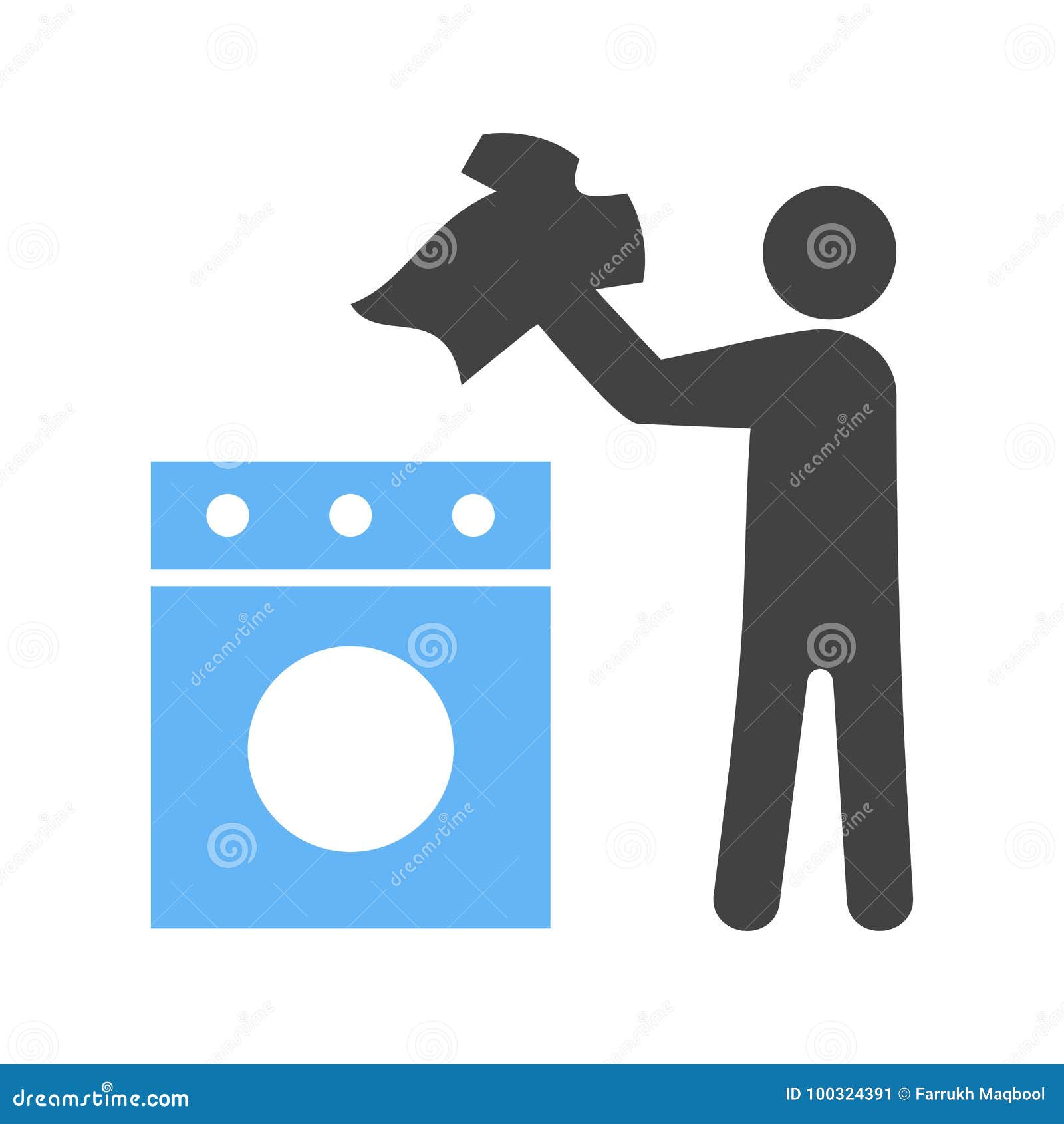 Man Doing Laundry stock vector. Illustration of design - 100324391