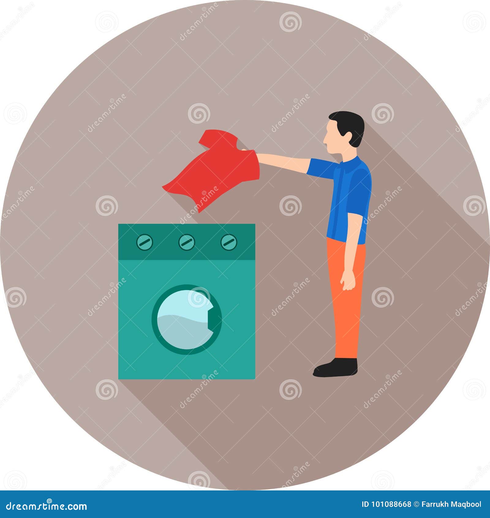 Man Doing Laundry stock vector. Illustration of water - 101088668