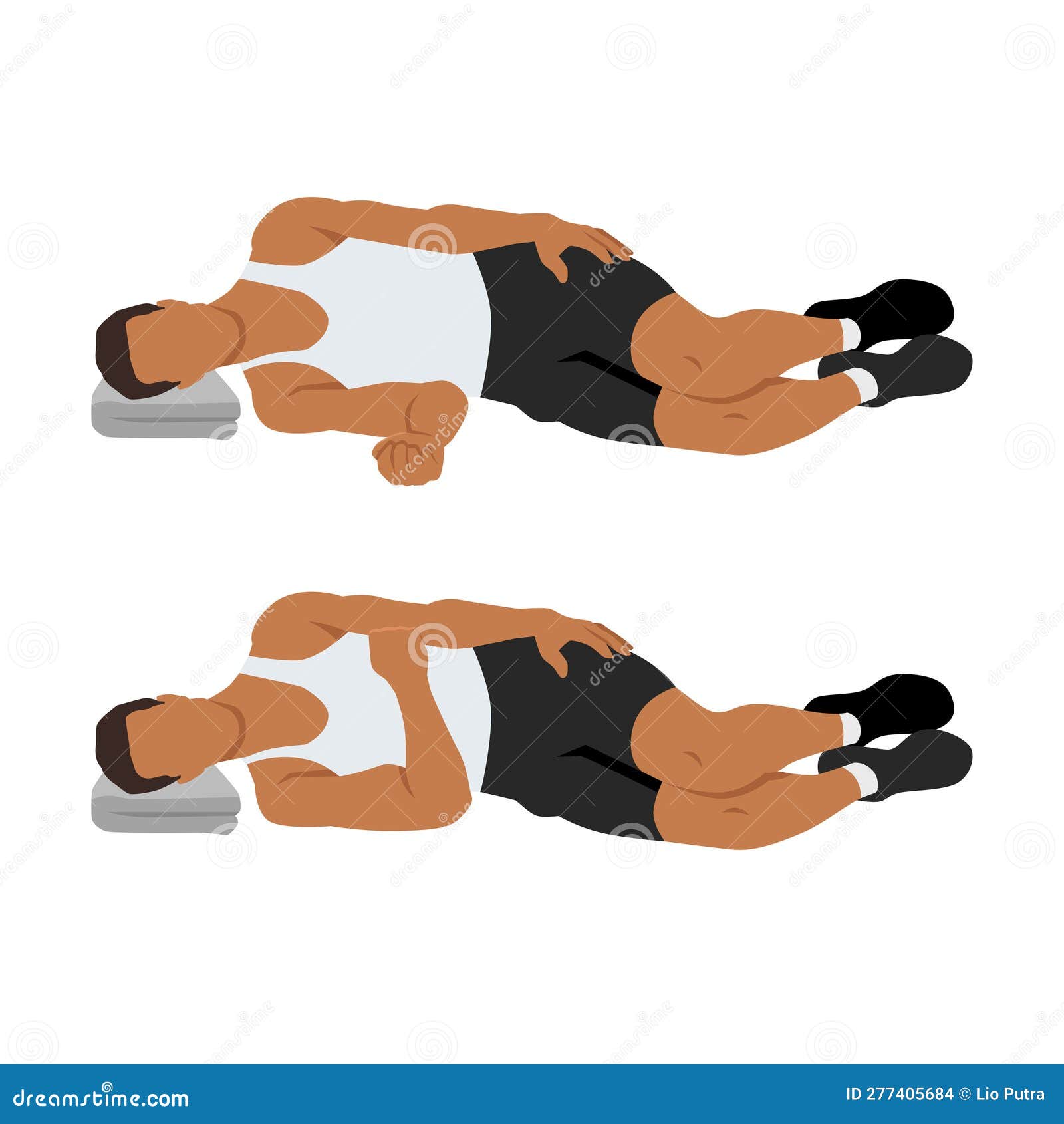 Man Doing Laying Dumbbell Internal Shoulder Rotation Stock Illustration ...