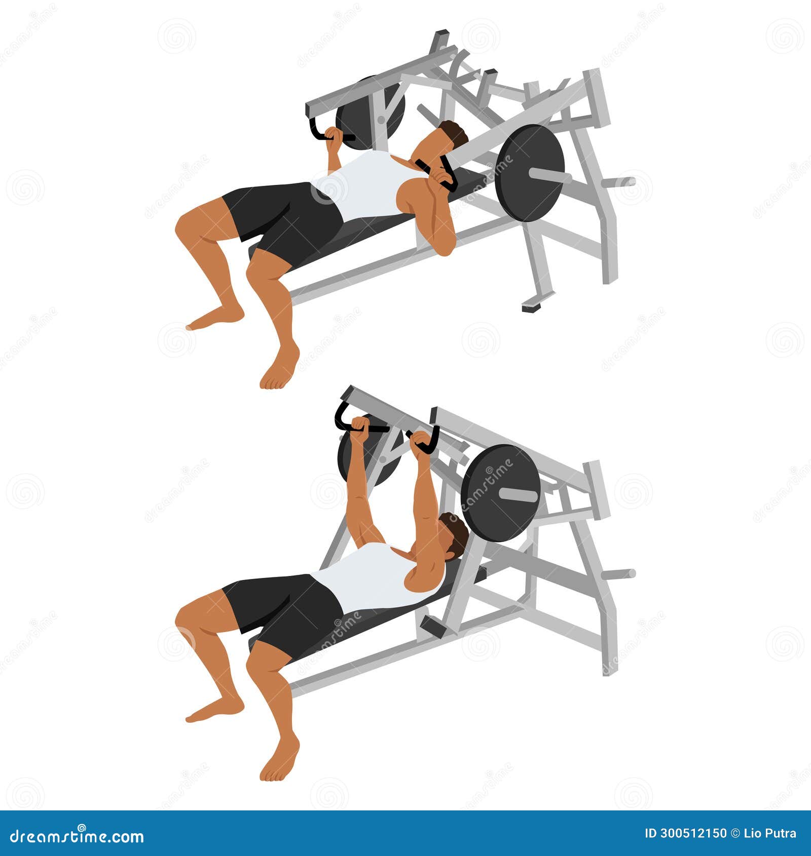 Man Doing Lying Leg Curls Exercise. Flat Vector | CartoonDealer.com ...
