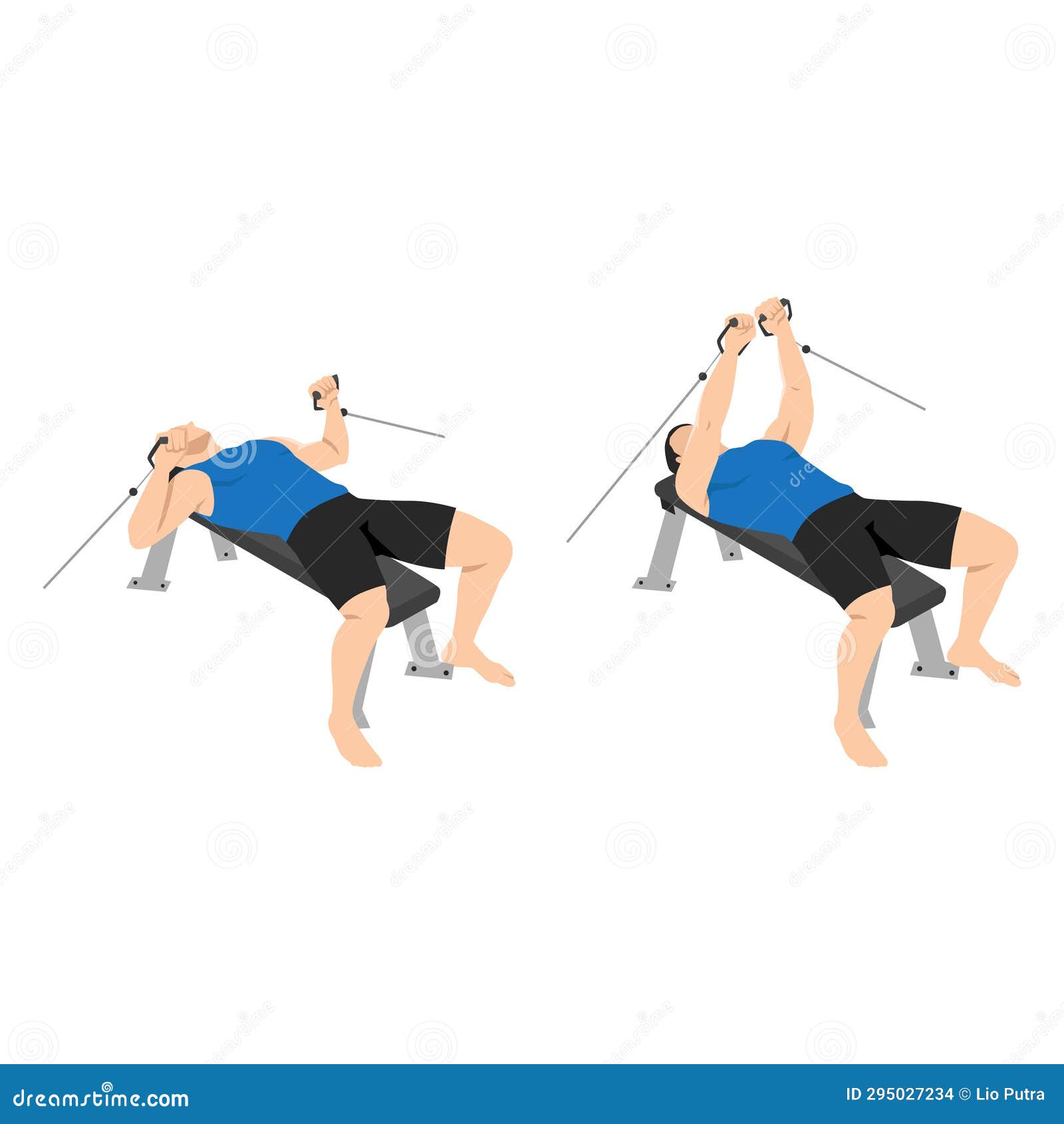 Man Doing Lying Leg Curls Exercise. Flat Vector | CartoonDealer.com ...