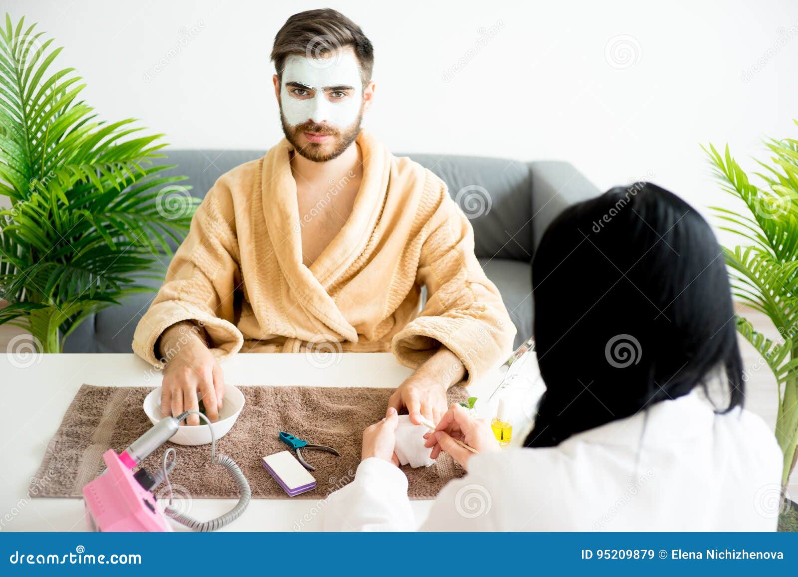 Man doing manicure stock image. Image of care, clean - 95209879