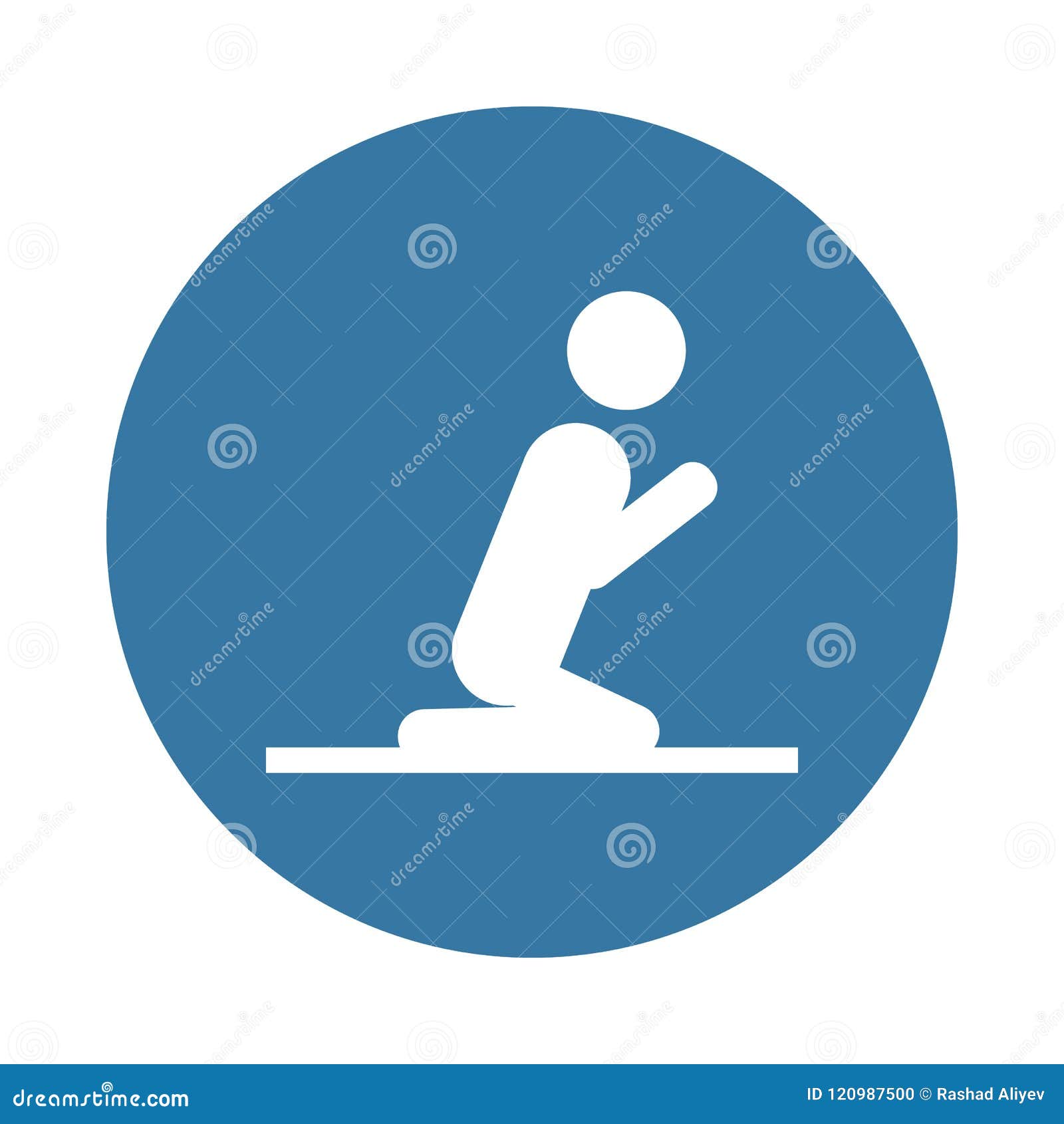 A Man Doing Namaz Icon in Badge Style Stock Illustration - Illustration ...