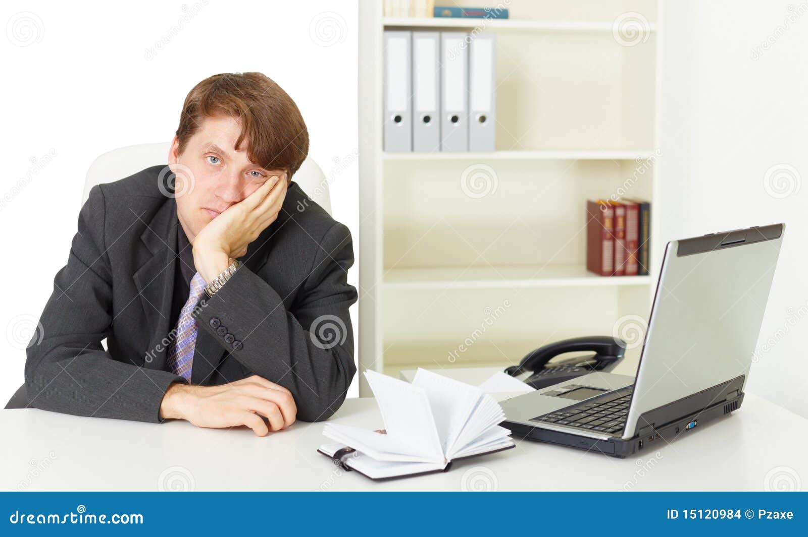 Man Doing Nothing at Work in Office Stock Photo - Image of person ...