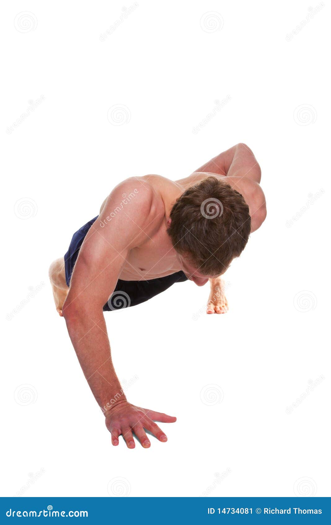 Man Doing a One Handed Push Up Stock Image - Image of person, muscular ...