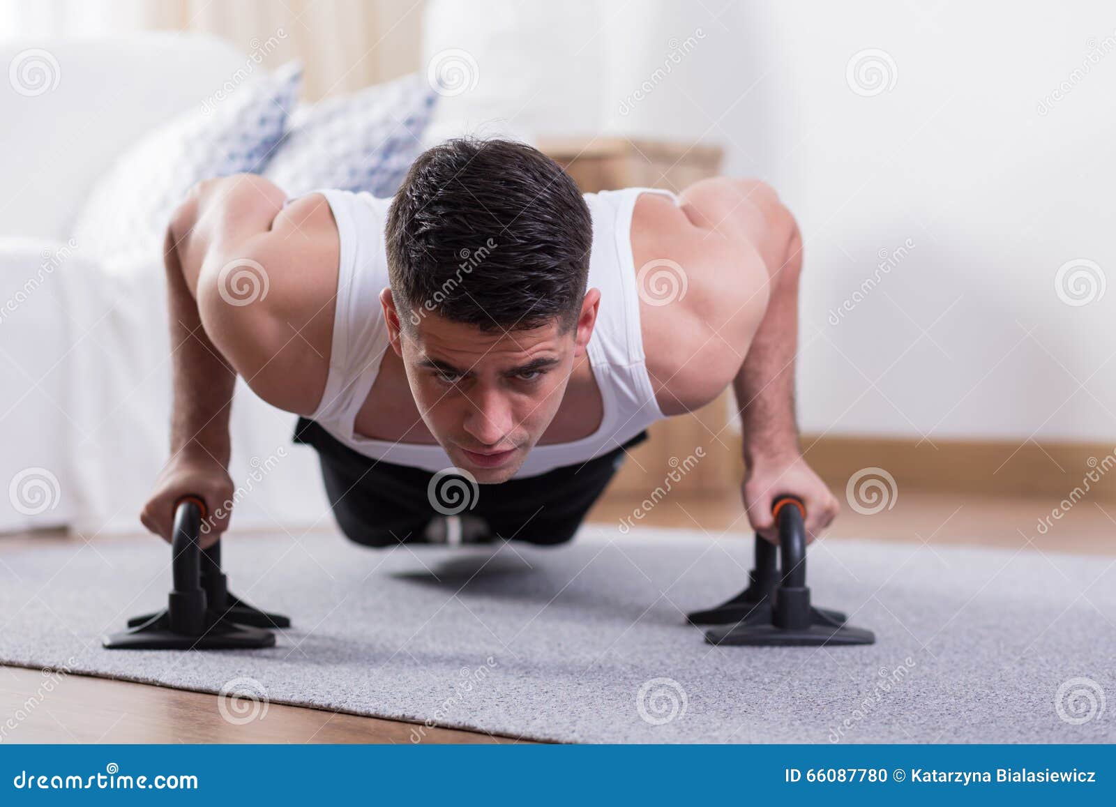 Man Doing Physical Exercises Stock Photo - Image of leisure, trainer ...