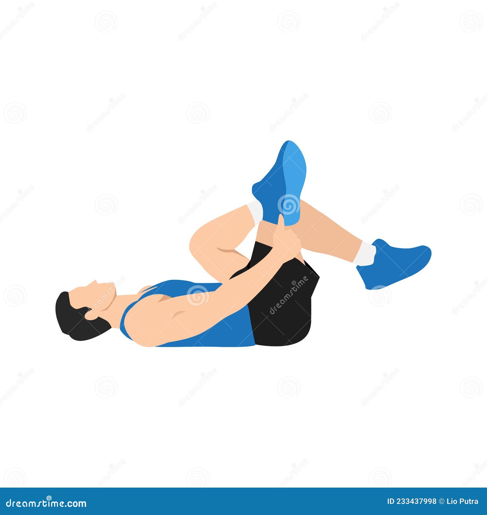 Man Doing Elevated. Barbell Glute Bridges. Hip Raises Royalty-Free ...