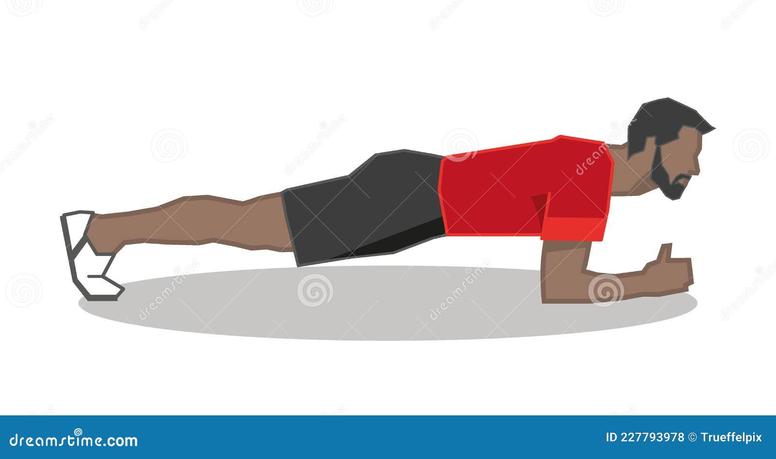 Man Doing Plank Exercise - Vector Illustration Stock Vector ...