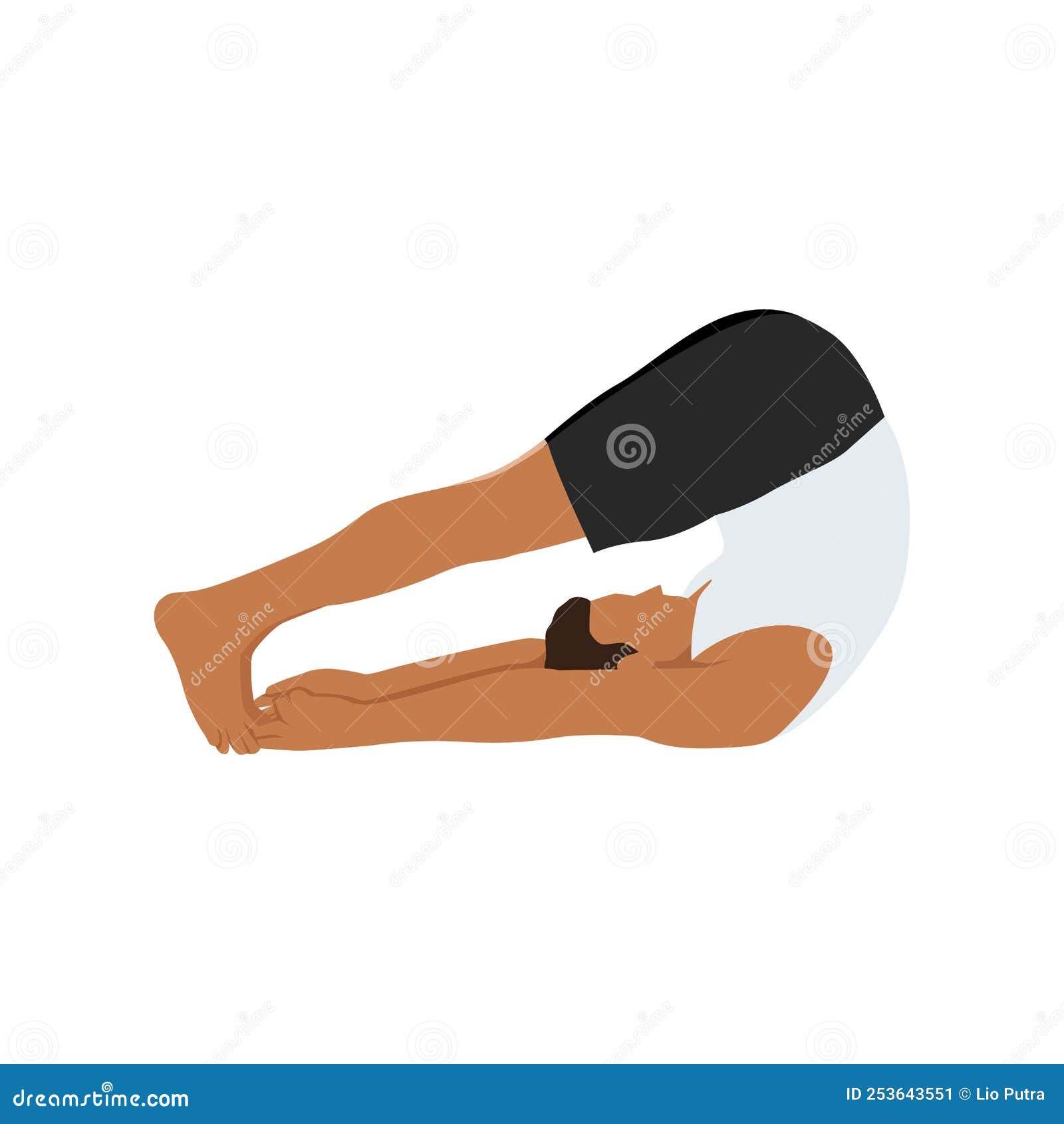 Man Doing Plow Pose Halasana Exercise. Flat Vector Illustration Royalty ...