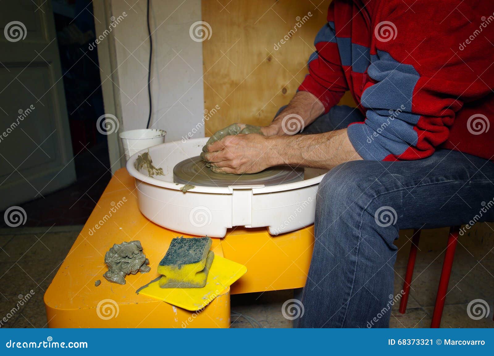 Man doing pottery work stock image. Image of caucasian - 68373321