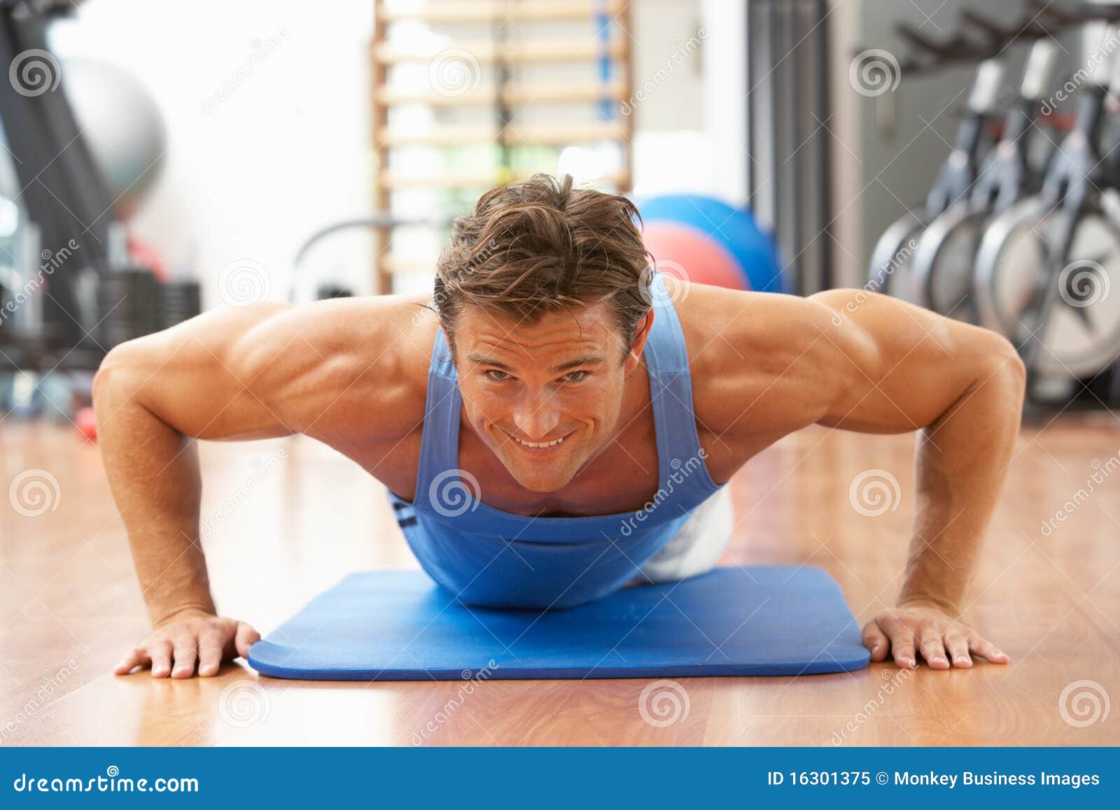 Man Doing Press Ups stock image. Image of portrait, stretch - 16301375