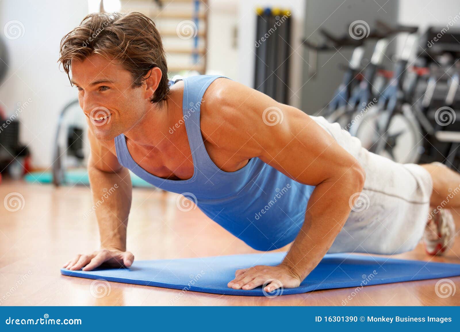 Man Doing Press Ups stock photo. Image of horizontal - 16301390