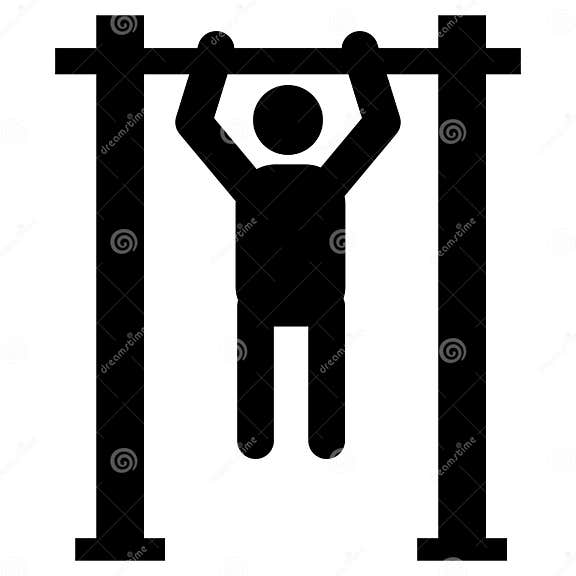 Man Doing Pull-up Icon. Pull Up Exercise Sign. Flat Style Stock ...