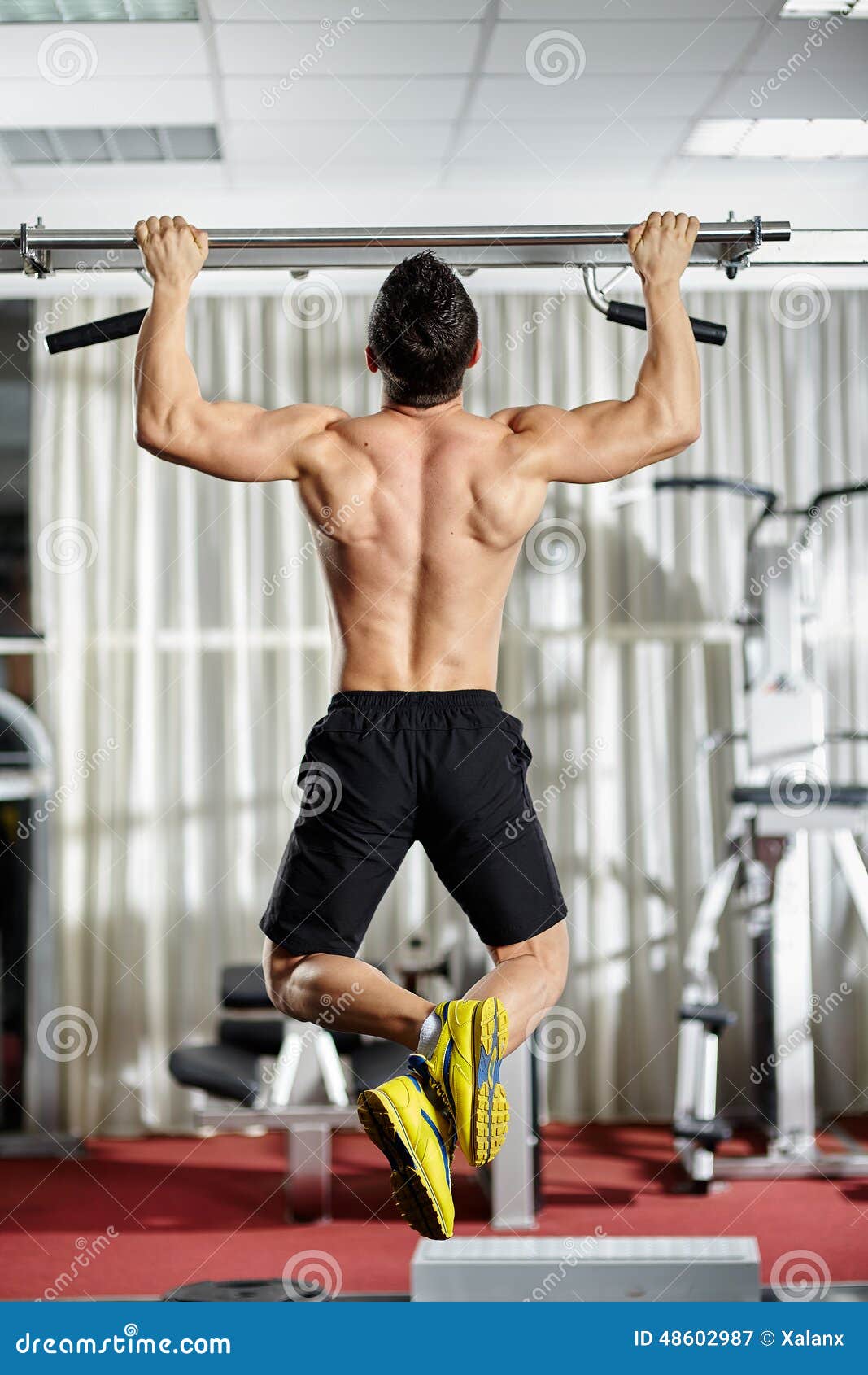 Man doing pull-ups stock image. Image of pull, athlete - 48602987