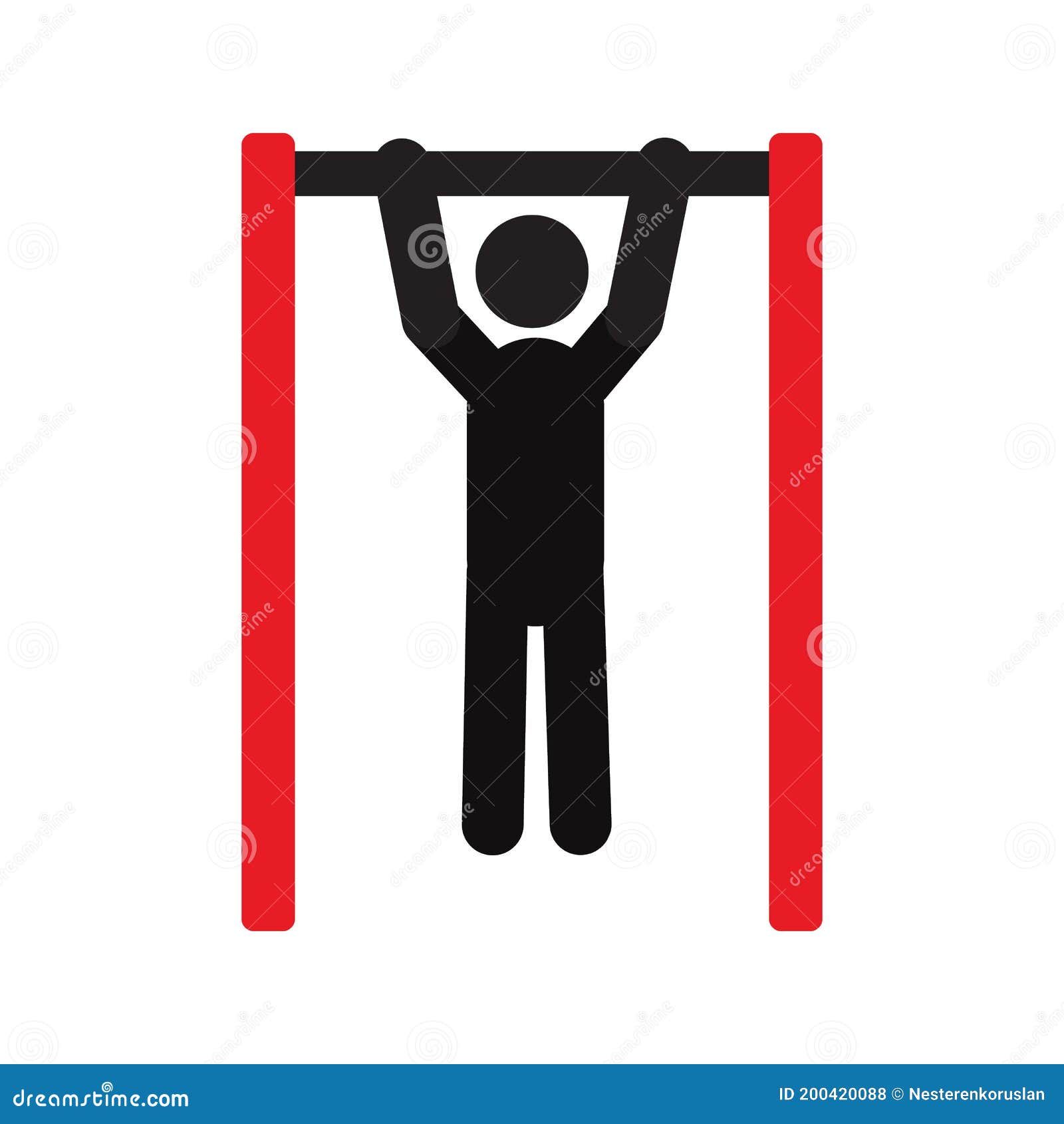 Man Doing Pull Ups Silhouette Icon Stock Vector - Illustration of ...