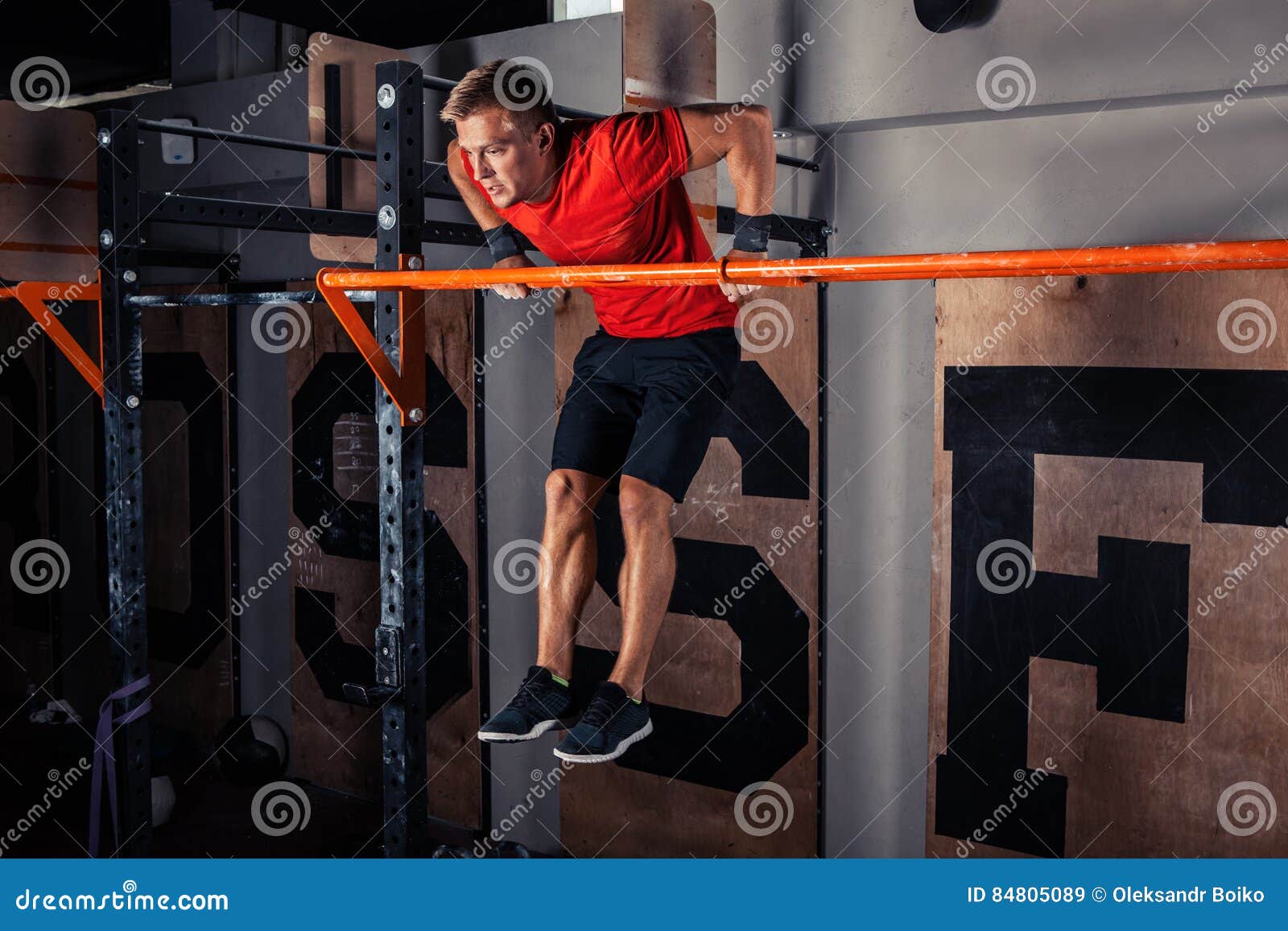 Man doing pull ups stock image. Image of fitness, adult - 84805089