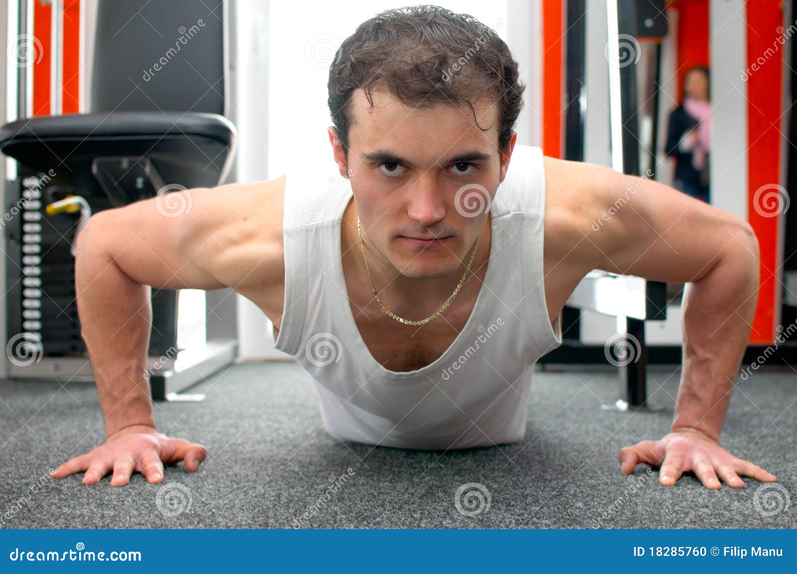 Man doing push-ups stock photo. Image of lifting, healthy - 18285760