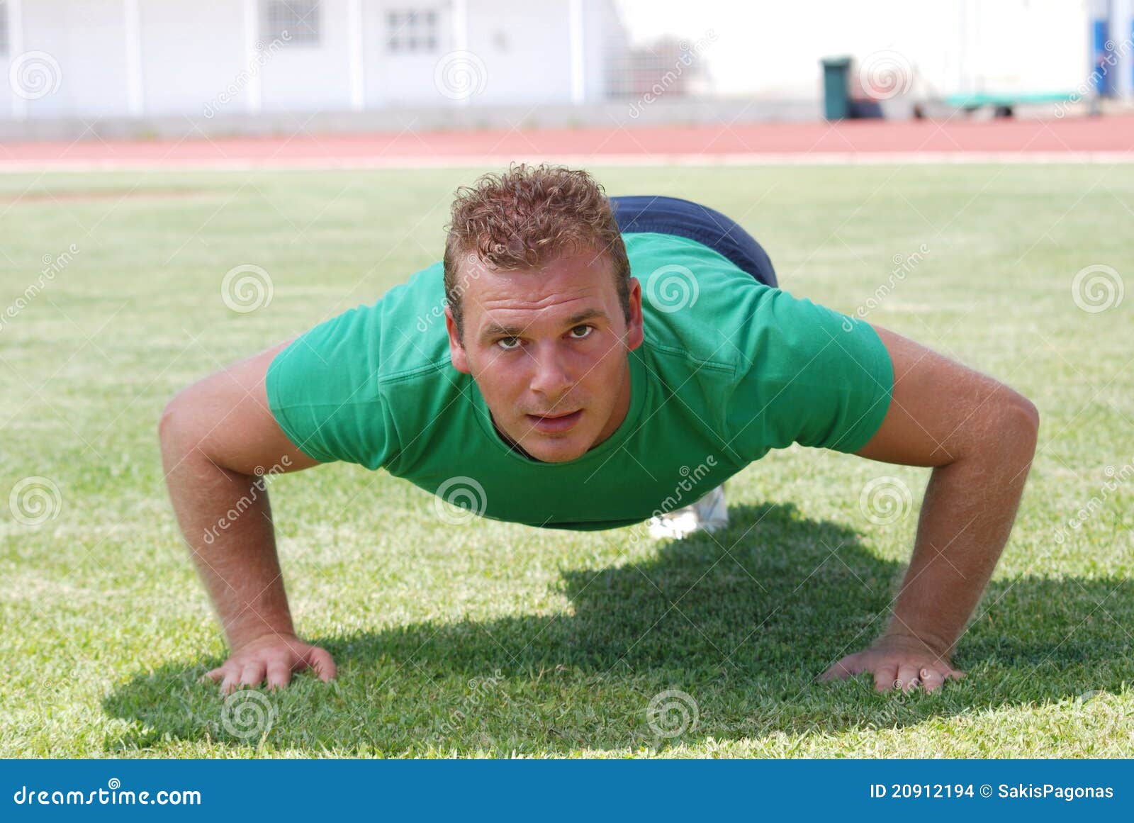 Man doing push-ups stock photo. Image of workout, intense - 20912194