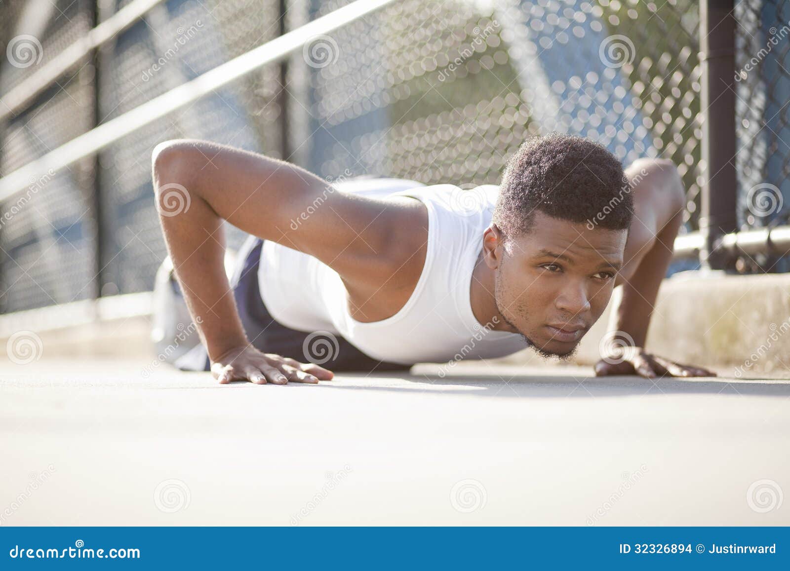 Man doing push ups stock photo. Image of descent, lifestyle - 32326894