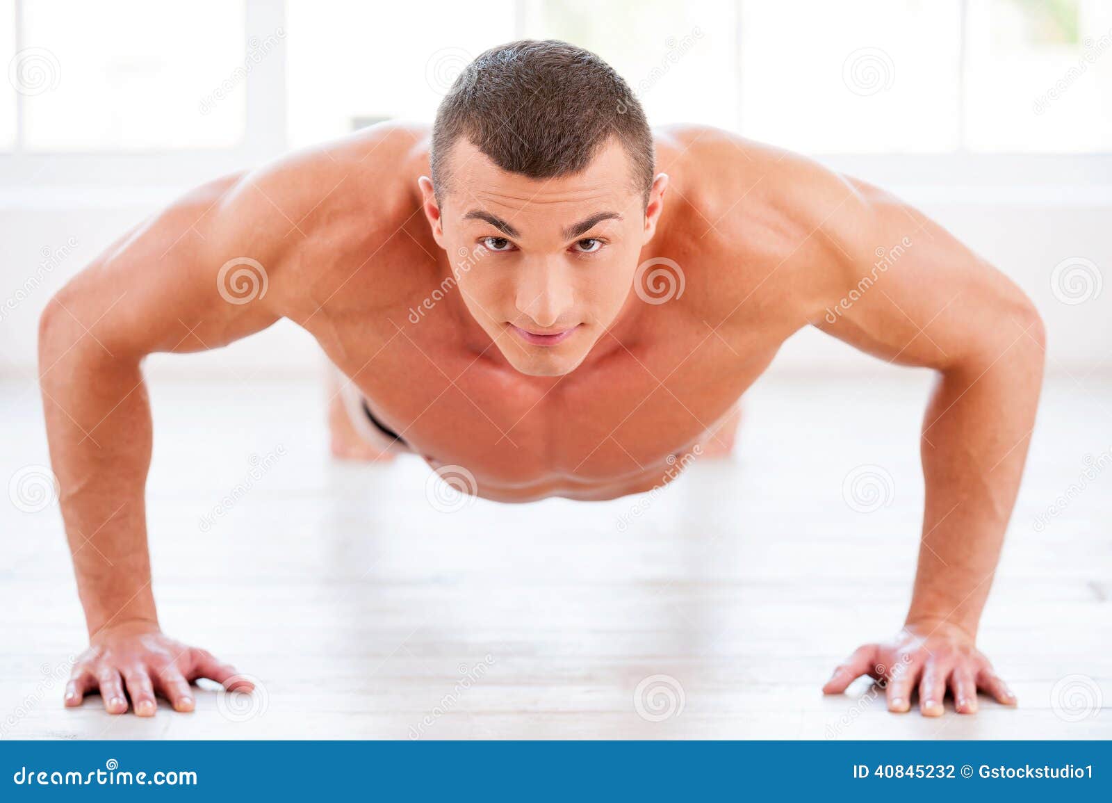 Man doing push-ups. stock photo. Image of confidence - 40845232