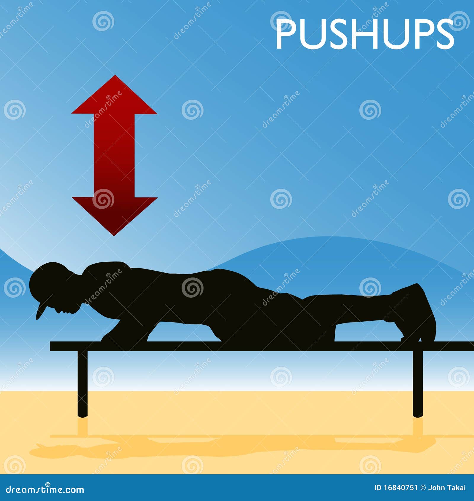 Man Doing Pushups stock vector. Illustration of training - 16840751