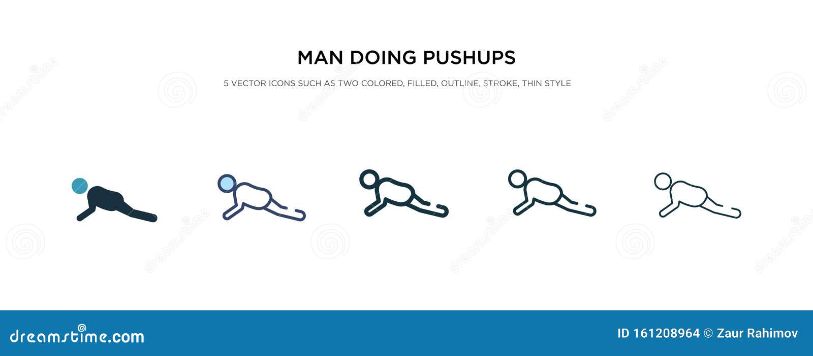 Man Doing Pushups Icon in Different Style Vector Illustration. Two ...
