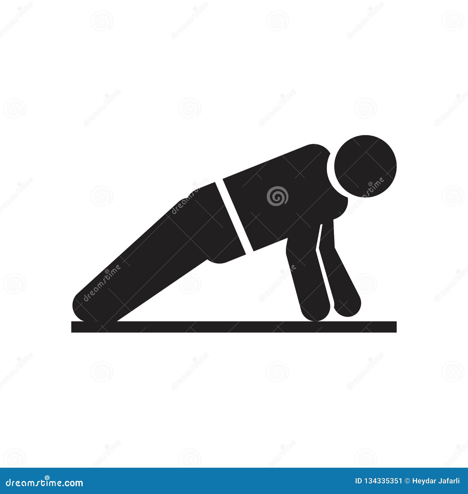 Man Doing Pushups Icon Vector Sign and Symbol Isolated on White ...