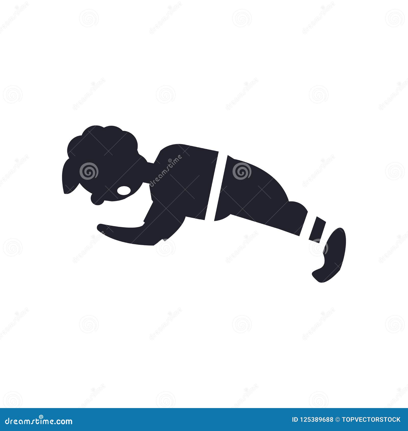 Man Doing Pushups Icon Vector Sign and Symbol Isolated on White Stock ...
