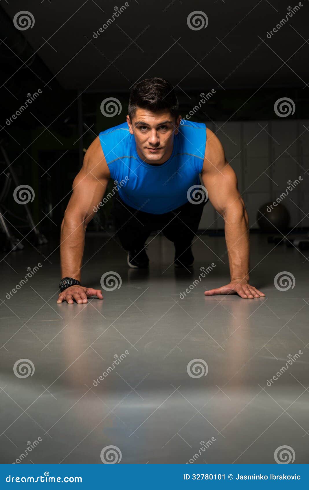 Man Doing Pushups stock image. Image of masculinity, portrait - 32780101