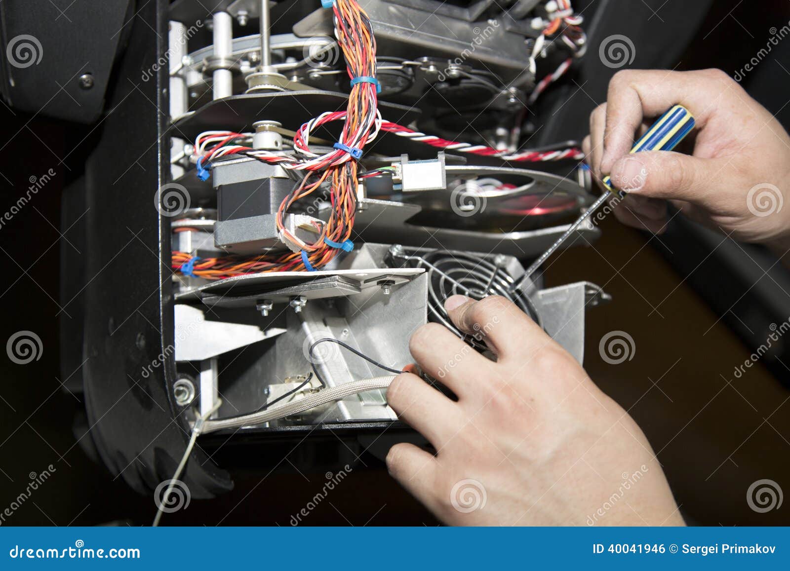 Man Doing Repair of Technique Stock Photo - Image of hands, technician ...