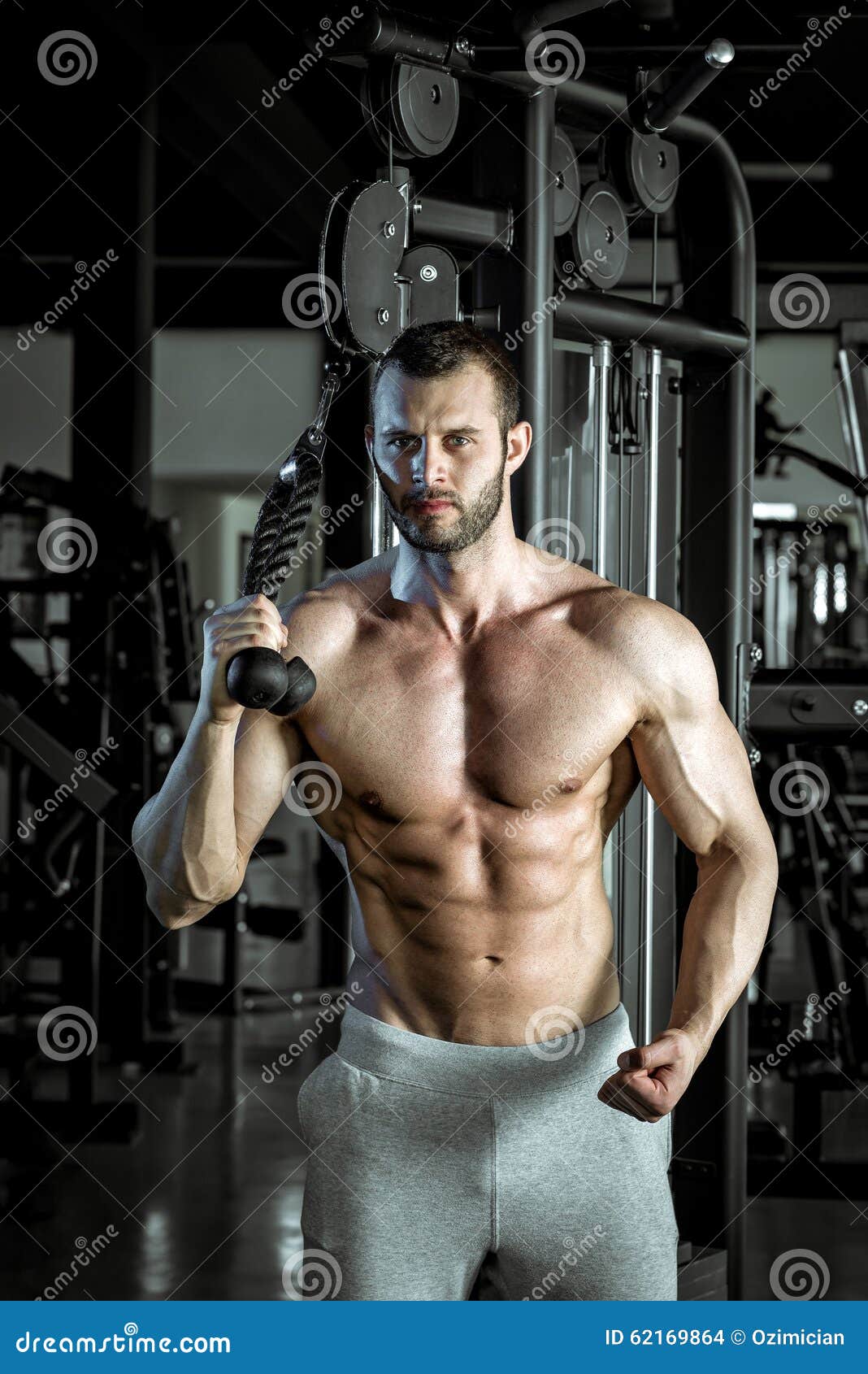Man Doing Rope Extension Exercise Stock Photo - Image of caucasian ...