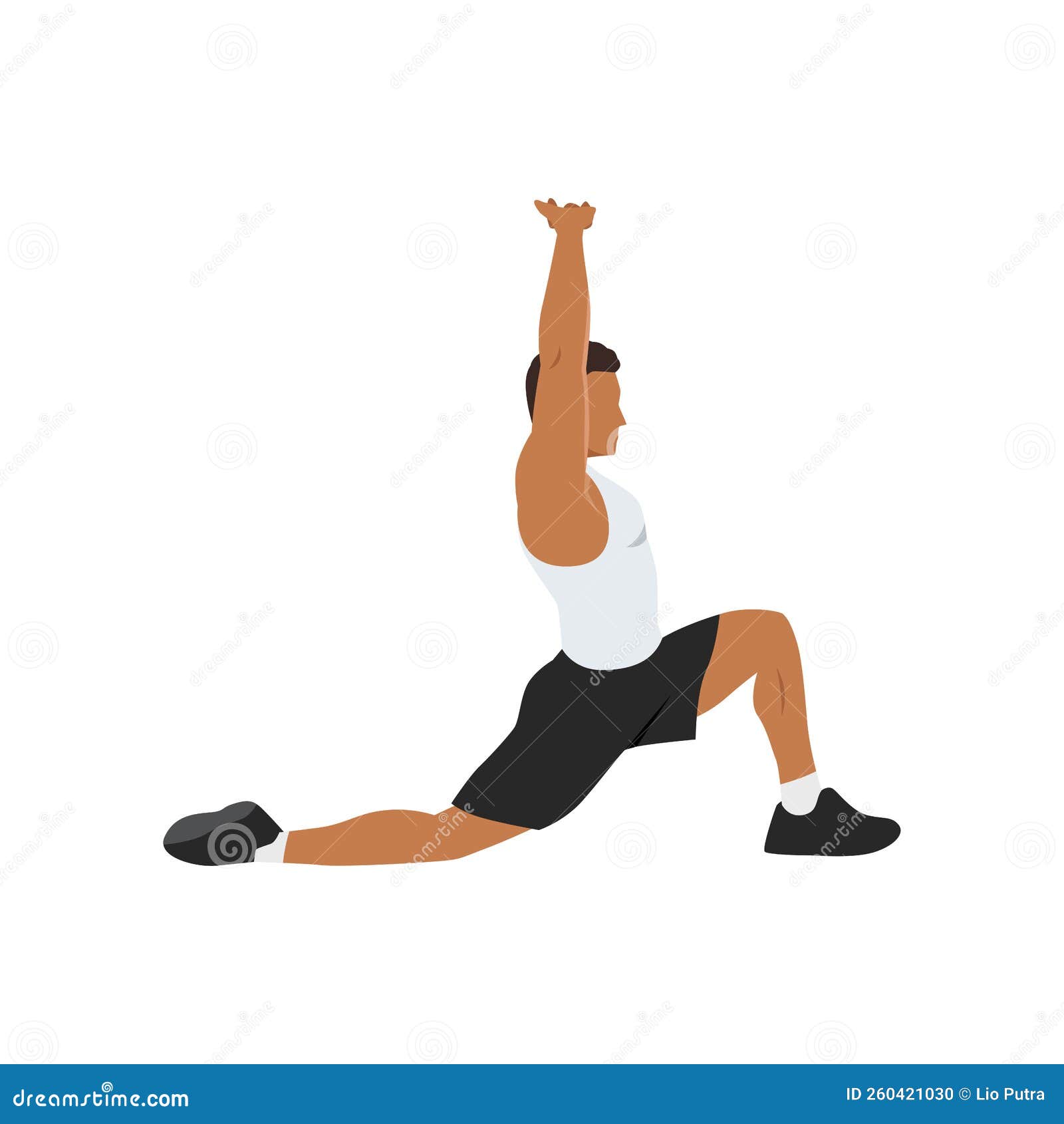 Man Doing Samson Stretch Exercise. Flat Vector Illustration Stock ...
