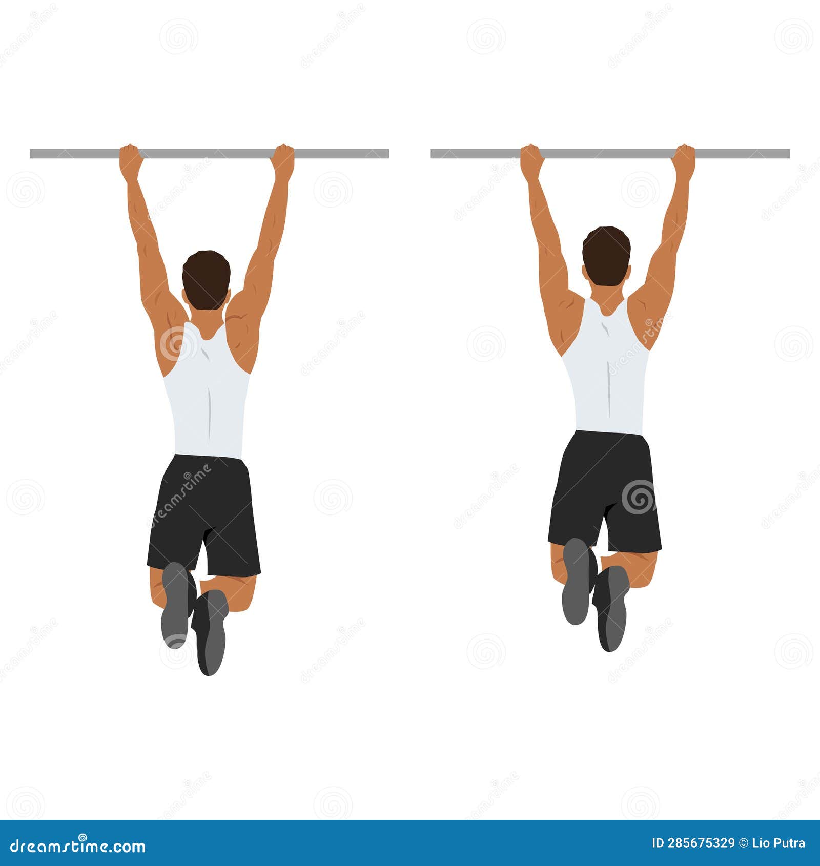 Man Doing Scapula Pull Or Scap Pulls Or Pull Up Exercise Royalty-Free ...