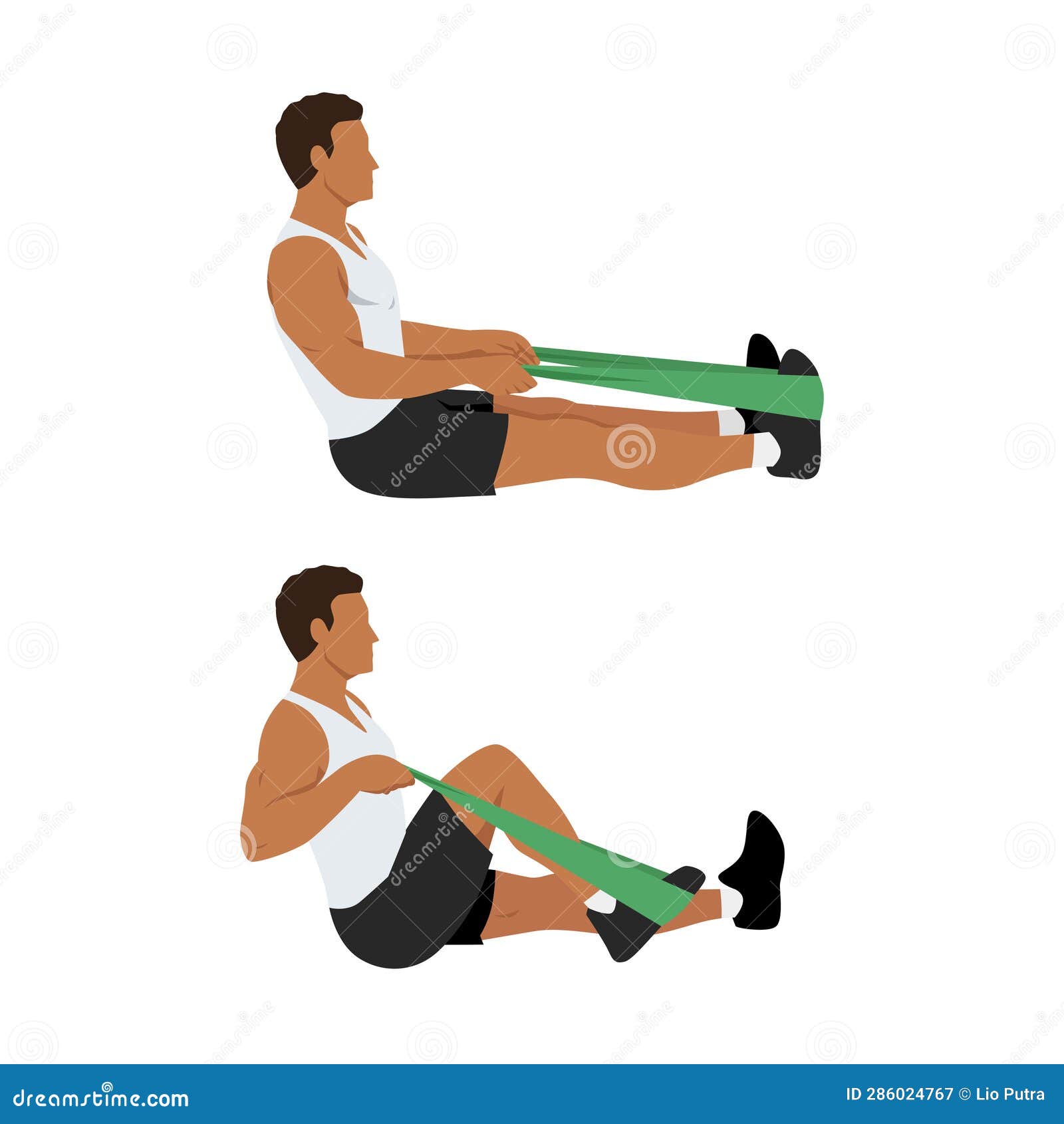 Man Doing Seated Resistance Knee Flexion Exercise Royalty-Free ...