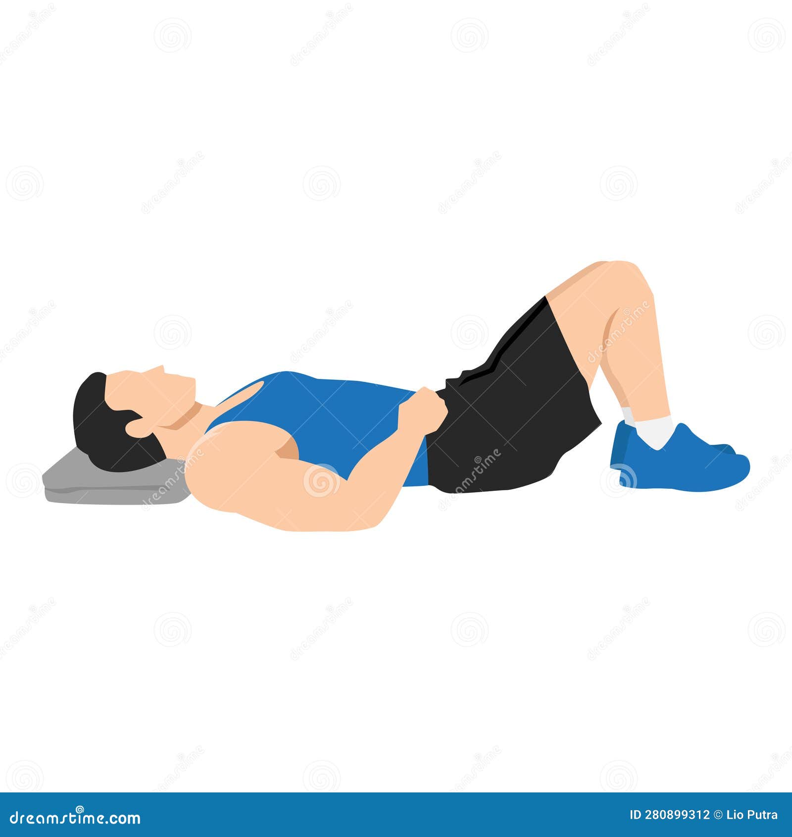 Man Doing Semi Supine Laying Down or Constructive Rest Position ...