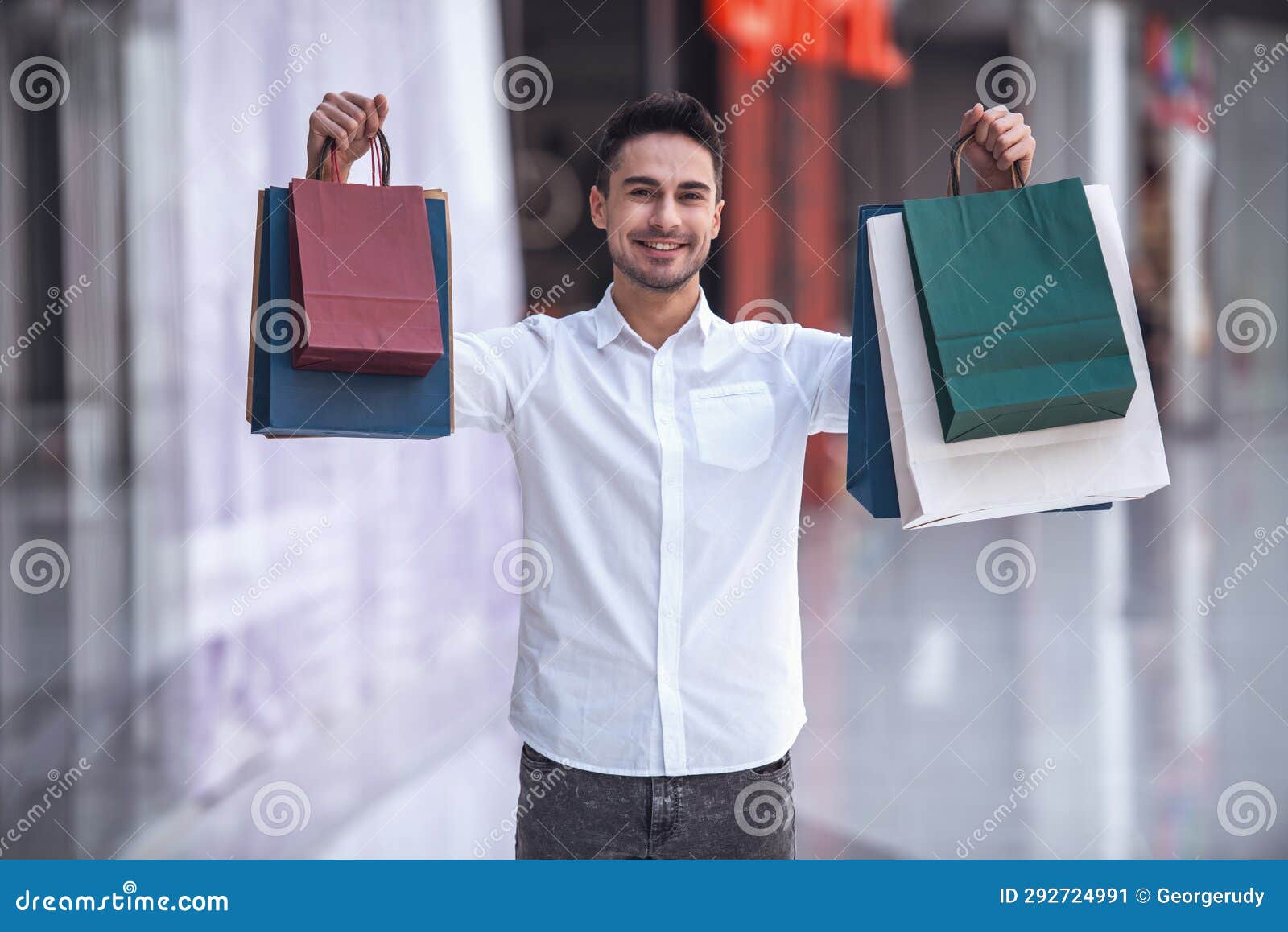 Man doing shopping stock image. Image of beauty, handsome - 292724991