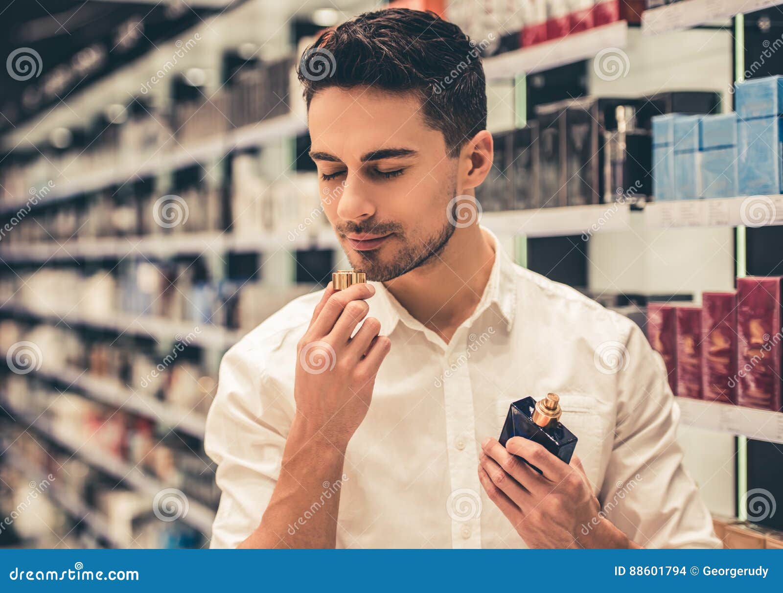 Man doing shopping stock photo. Image of aroma, clothes - 88601794