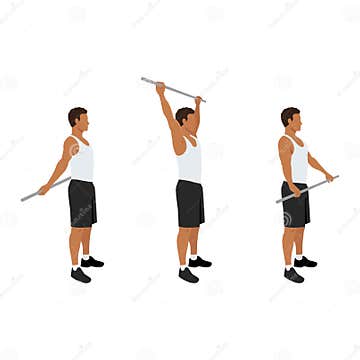 Man Doing Shoulder Pole or Broomstick Stretch Exercise Stock ...
