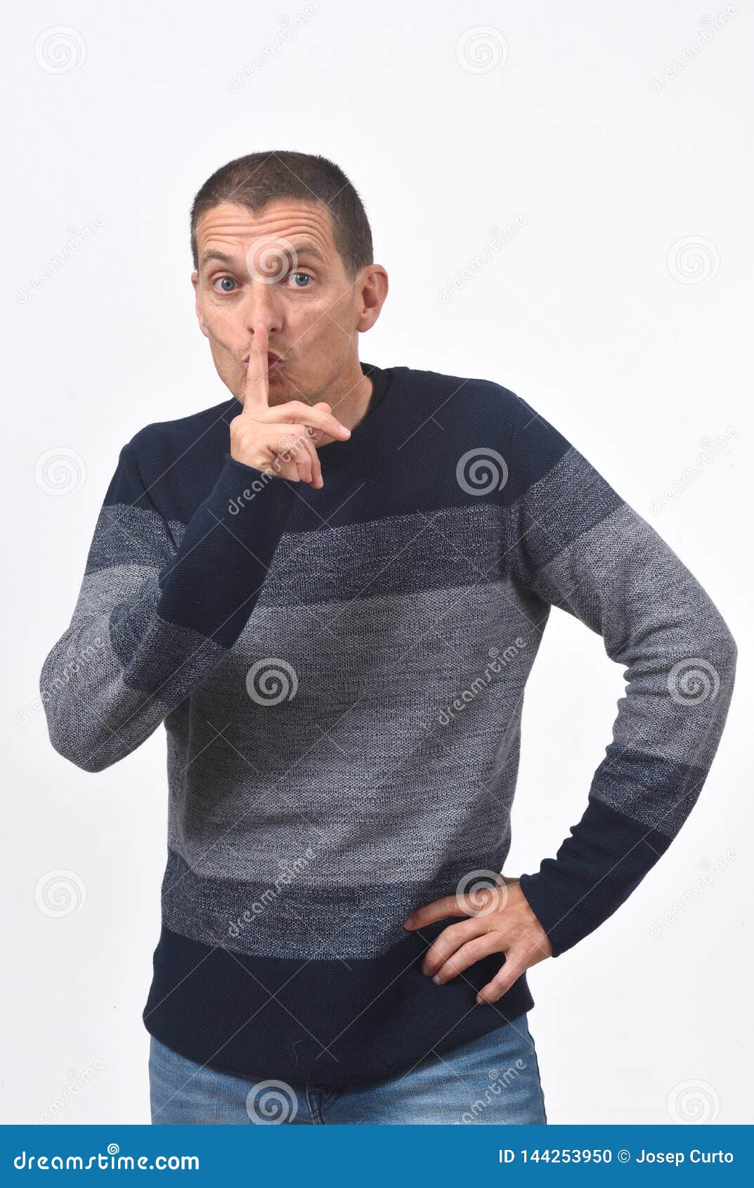 Man Doing in Silent Silence with Fingers Stock Photo - Image of ...