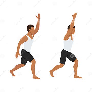 Man Doing Split Jacks Exercise Stock Illustration - Illustration of ...